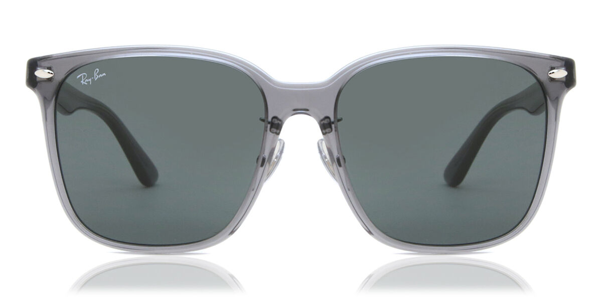 Ray-Ban RB2206D Asian Fit 139987 Square Transparent Grey Sunglasses ...